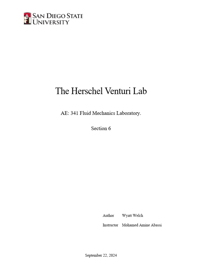 AE341 - Lab - 2 - Wyatt Welch | PDF | Fluid Dynamics | Flow Measurement
