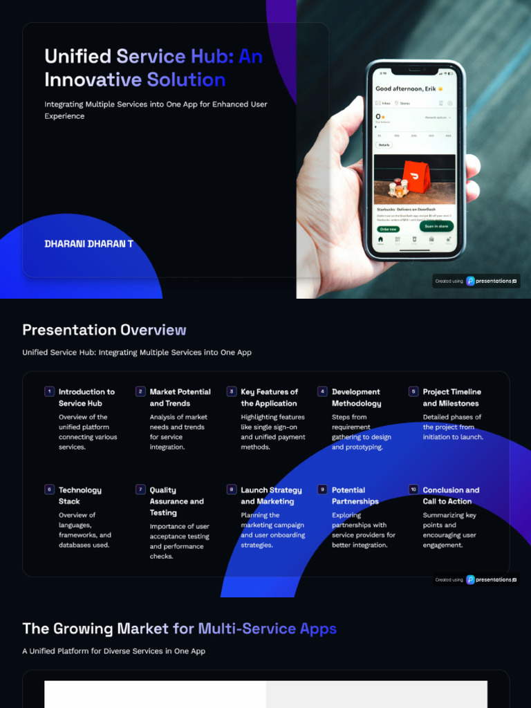 Service Hub Application Project Presentation | PDF