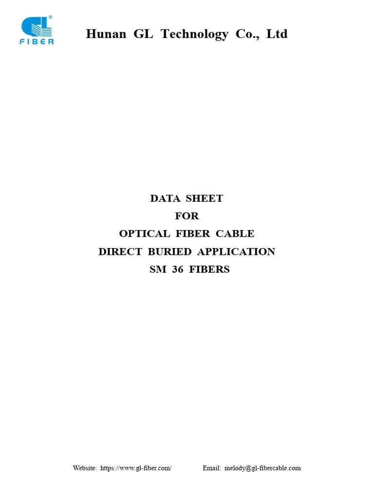 Datasheet of GYFTA53-36F-GL Tech | PDF | Optical Fiber | Materials Science