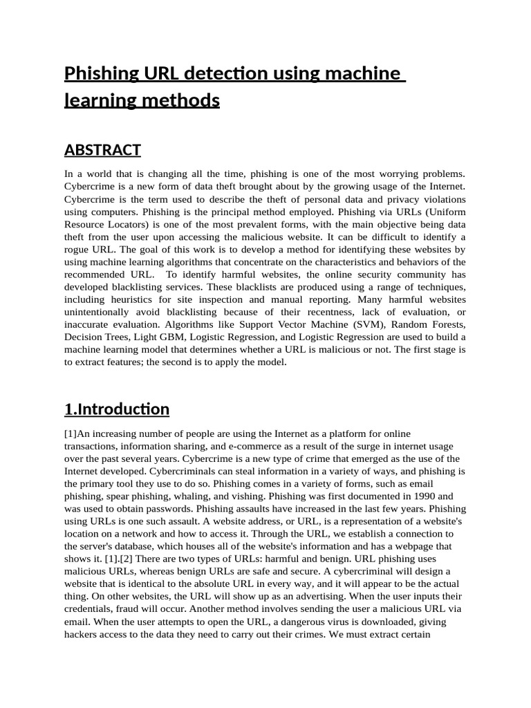 Phishing URL Detection Research Paper | PDF | Artificial Neural Network ...