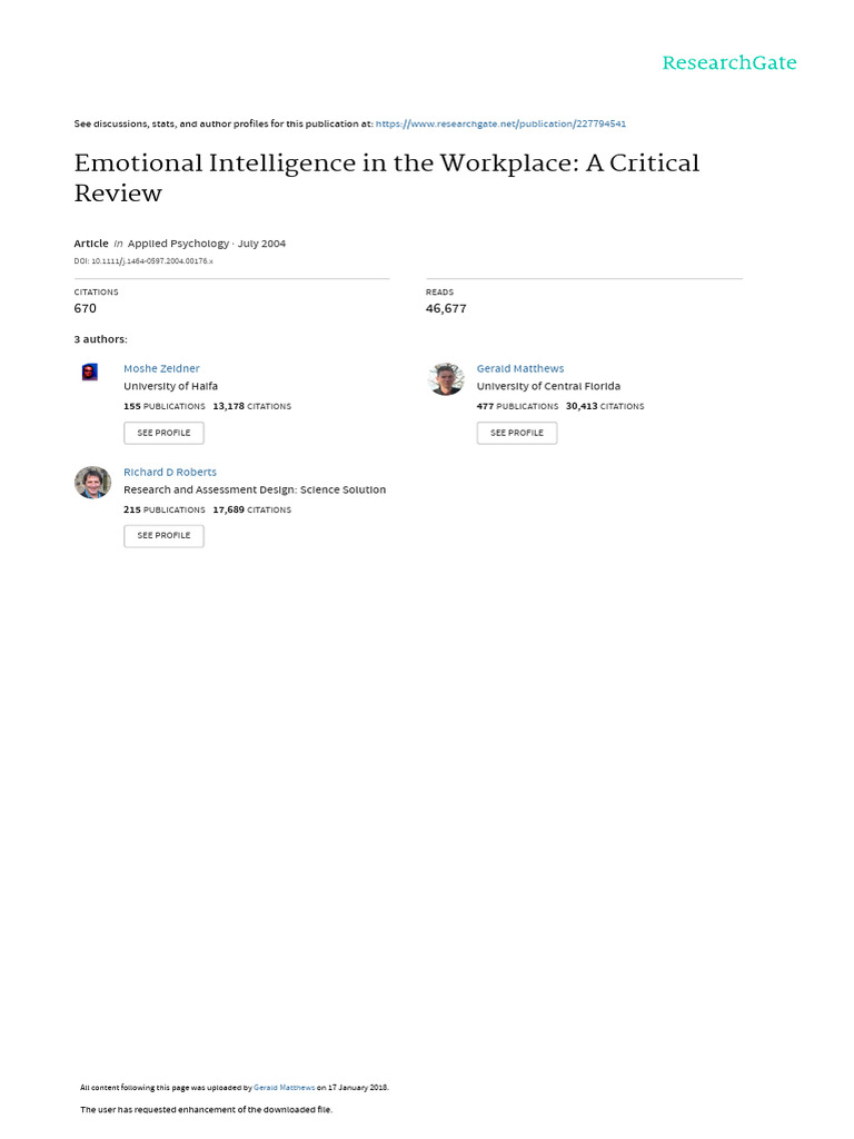 EQ at Workplace 1 | PDF | Emotional Intelligence | Validity (Statistics)