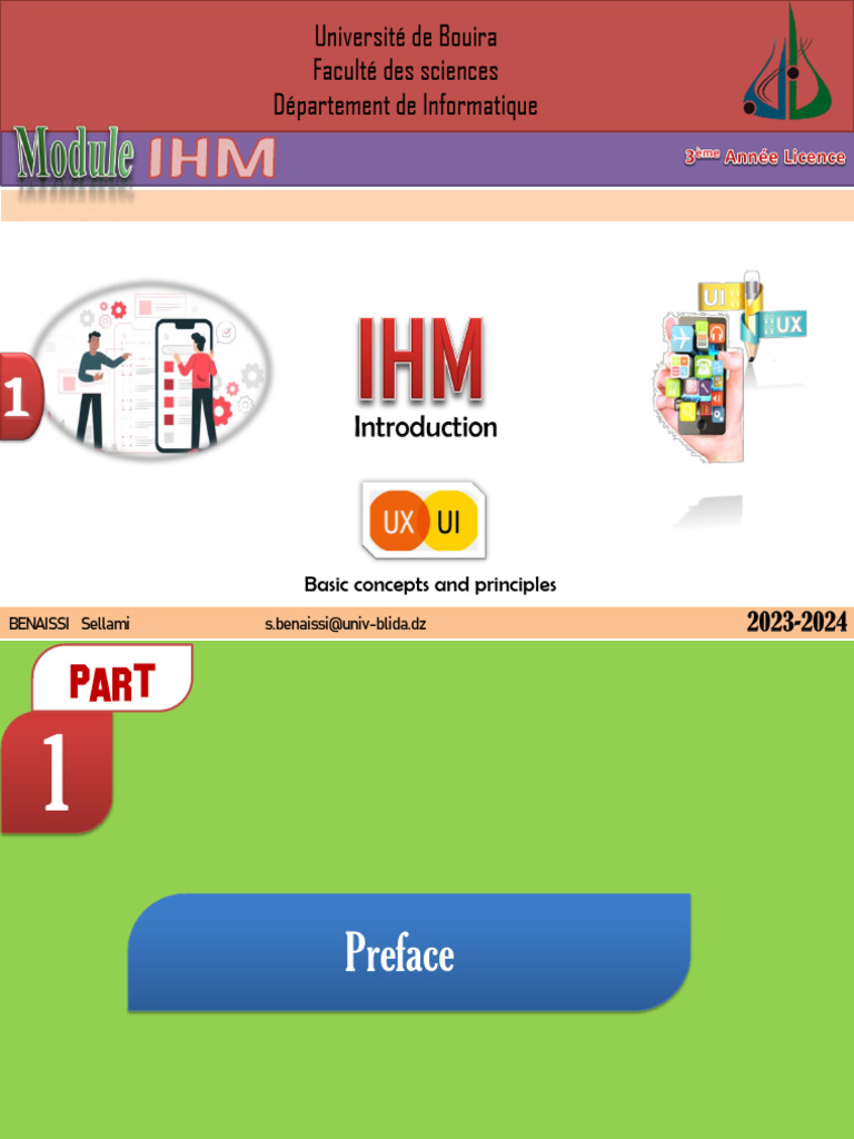 Cours 1 -IHM | PDF | Human–Computer Interaction | User Interface