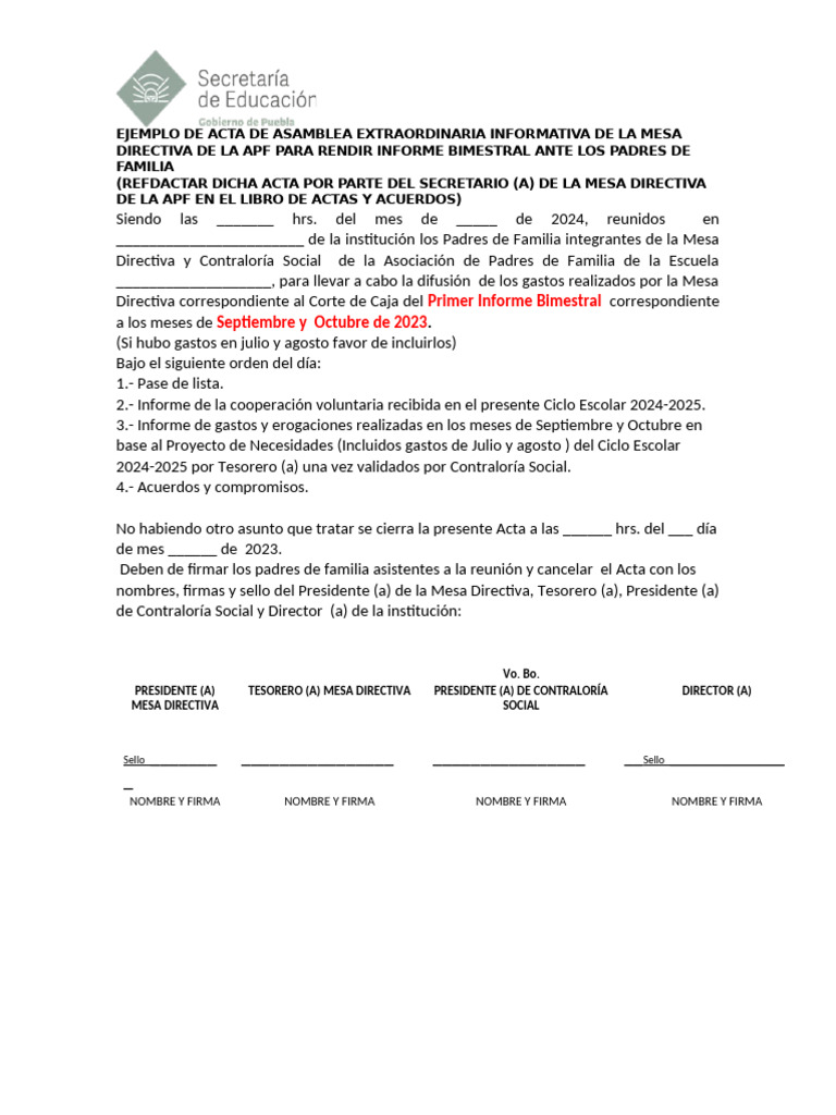 Informe Bimestral APF Sept-Oct 2023 | PDF