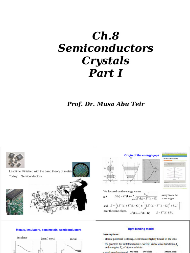 Chapter 8 Semiconductors Crystals I | PDF | Doping (Semiconductor) | Semiconductors