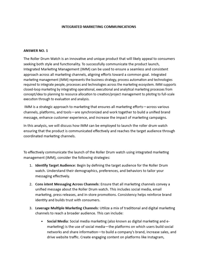Integrated Marketing Communications | PDF | Target Audience | Popular ...