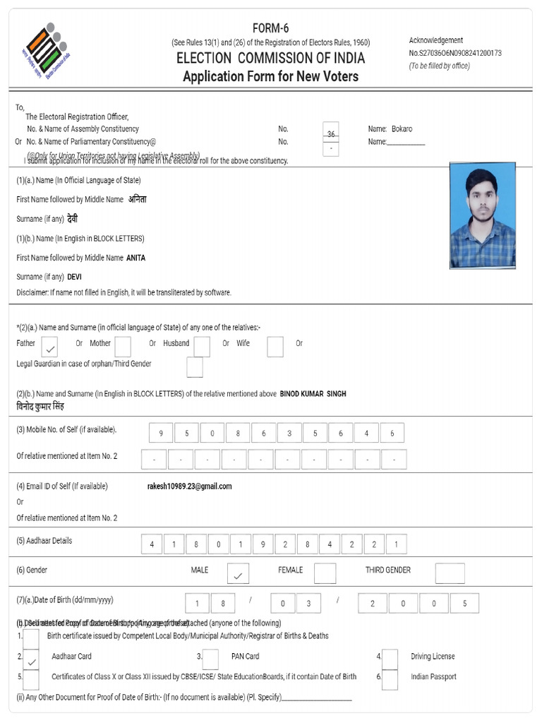 Voter Form | PDF