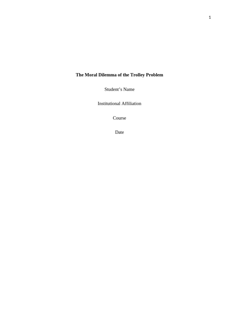 Trolley Problem: Ethics and Decision-Making | PDF | Utilitarianism ...