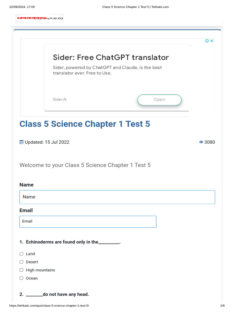 Class 5 Science Chapter 1 | PDF | Organisms