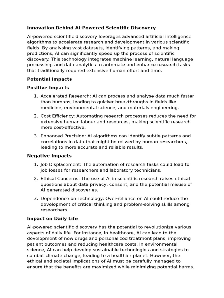 Innovation Behind AI | PDF