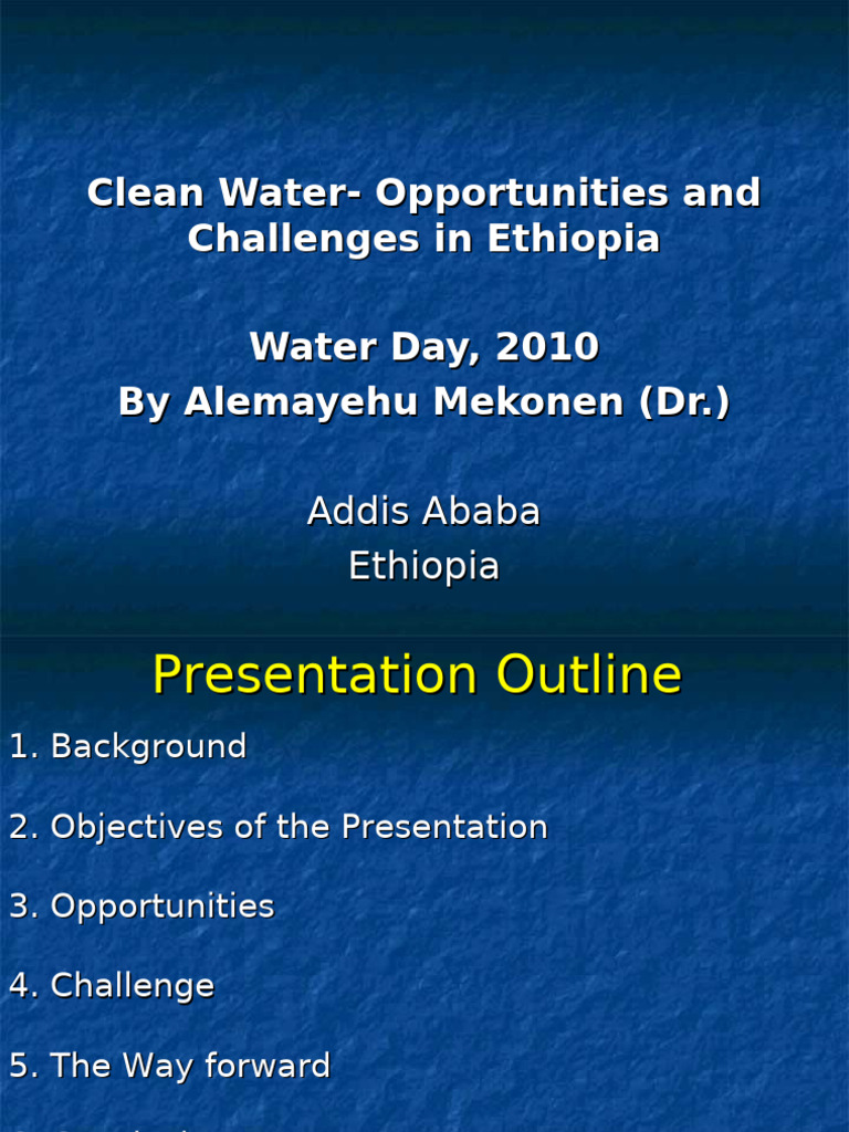 Clean Water Opportn and Challenges (Water Day, 2010) | PDF | Wash | Water