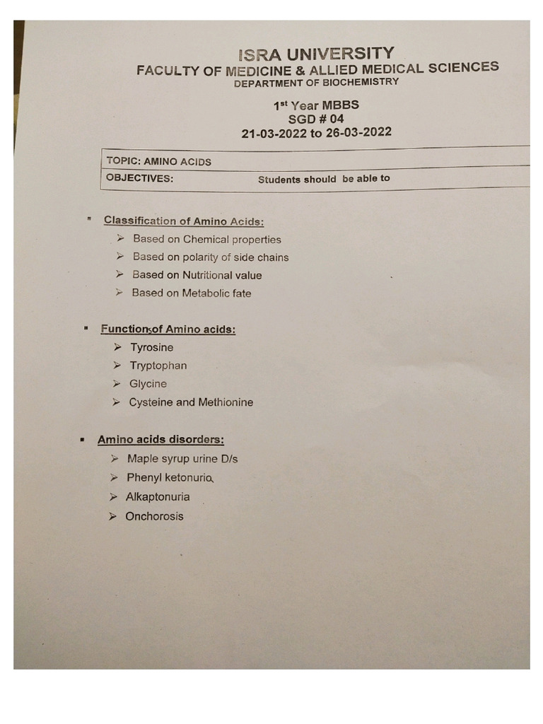 Biochemistry SGD 4 | PDF