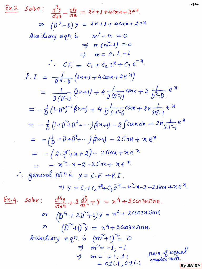 Lecture No.6. More Examples On Special Type of PI | PDF