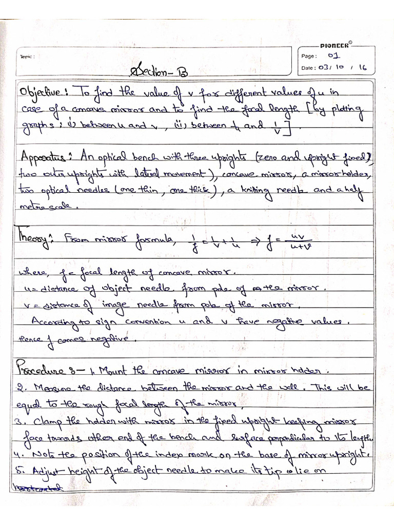 XLL (Sec - B) Practical PHYSICS | PDF