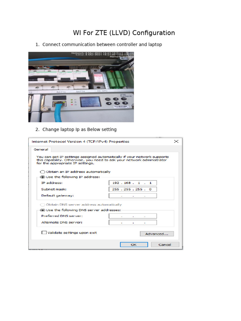 ZTE Votage Setting | PDF