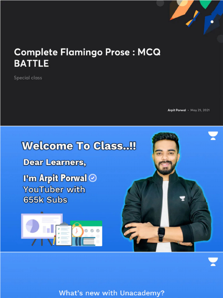 Complete Flamingo Prose MCQ BATTLE No Anno | PDF