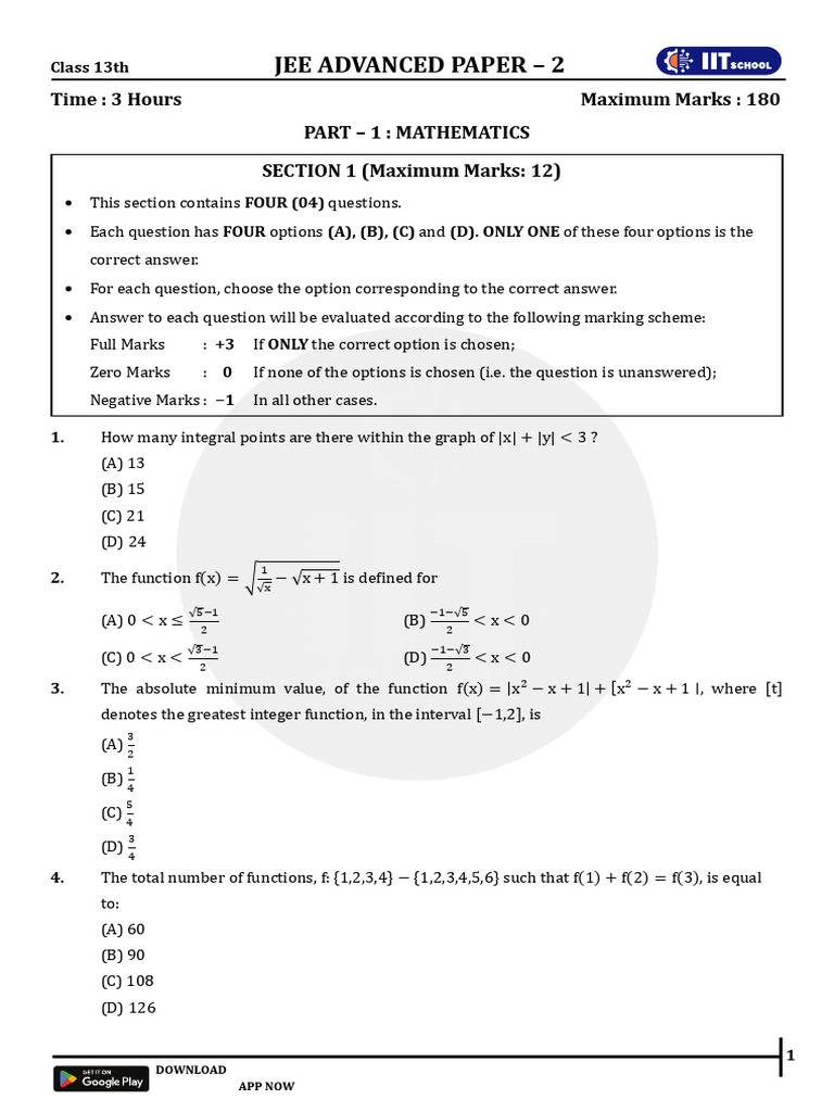 JEE Advanced Paper - 2 (02-06) | PDF | Chemical Bond | Molecular Orbital
