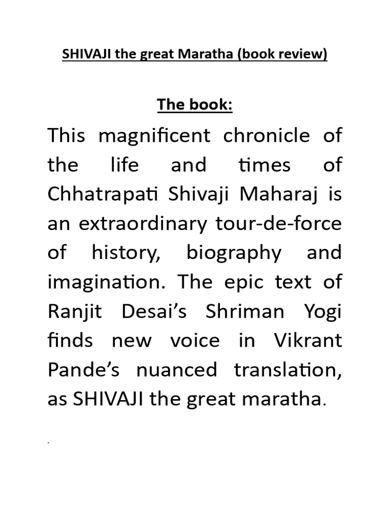 Shivaji: The Great Maratha Review | PDF | Leadership | Psychological Resilience
