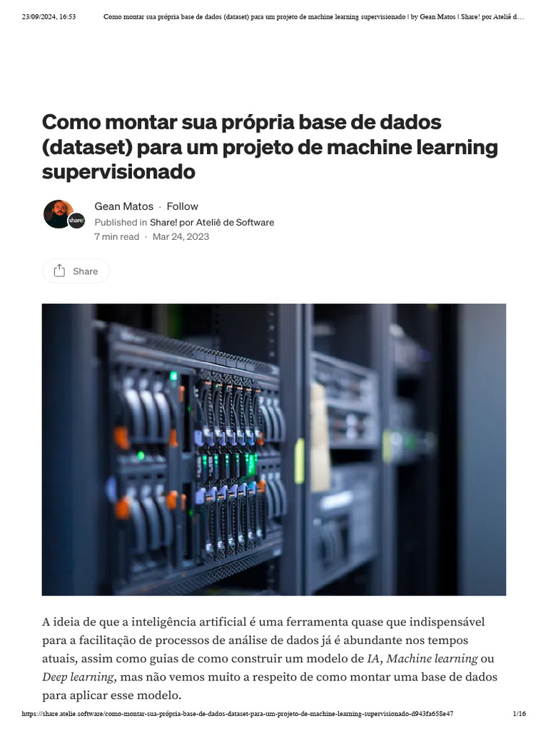 Como Montar Sua Própria Base de Dados (Dataset) para Um Projeto de ...