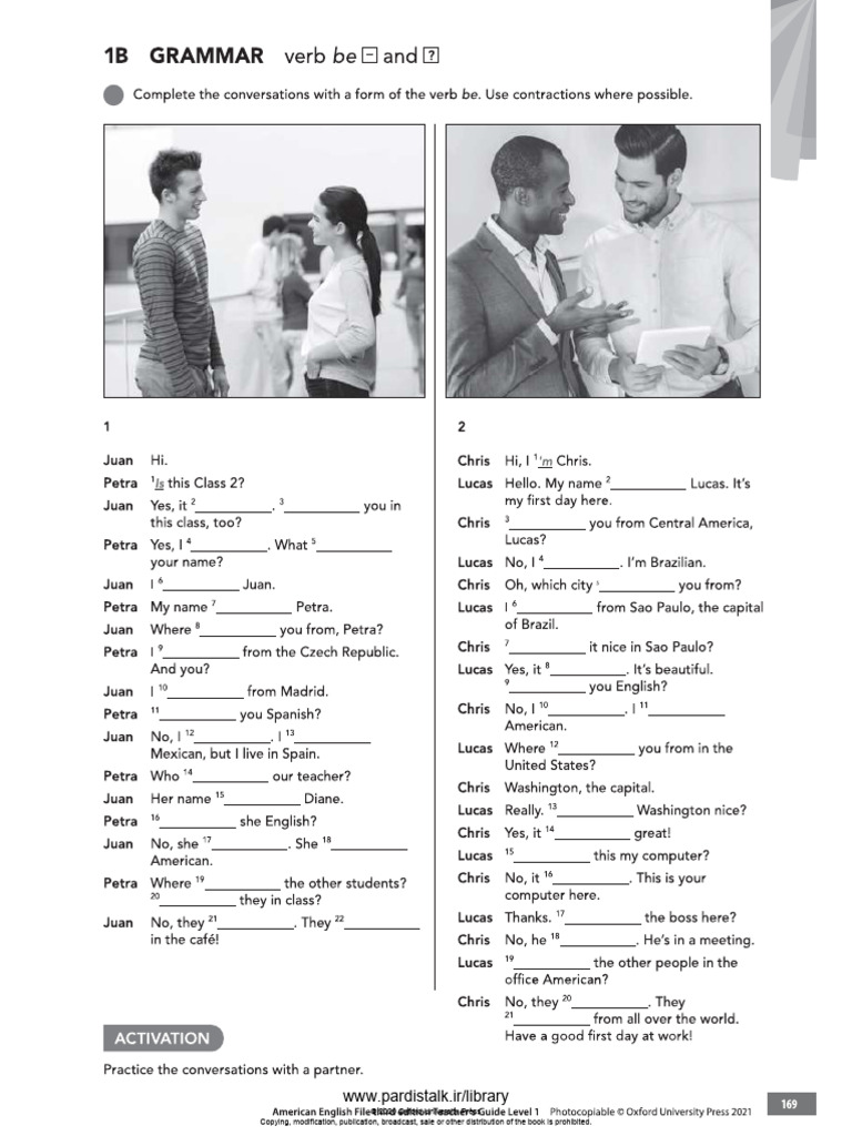 Grammar Activity 1B | PDF