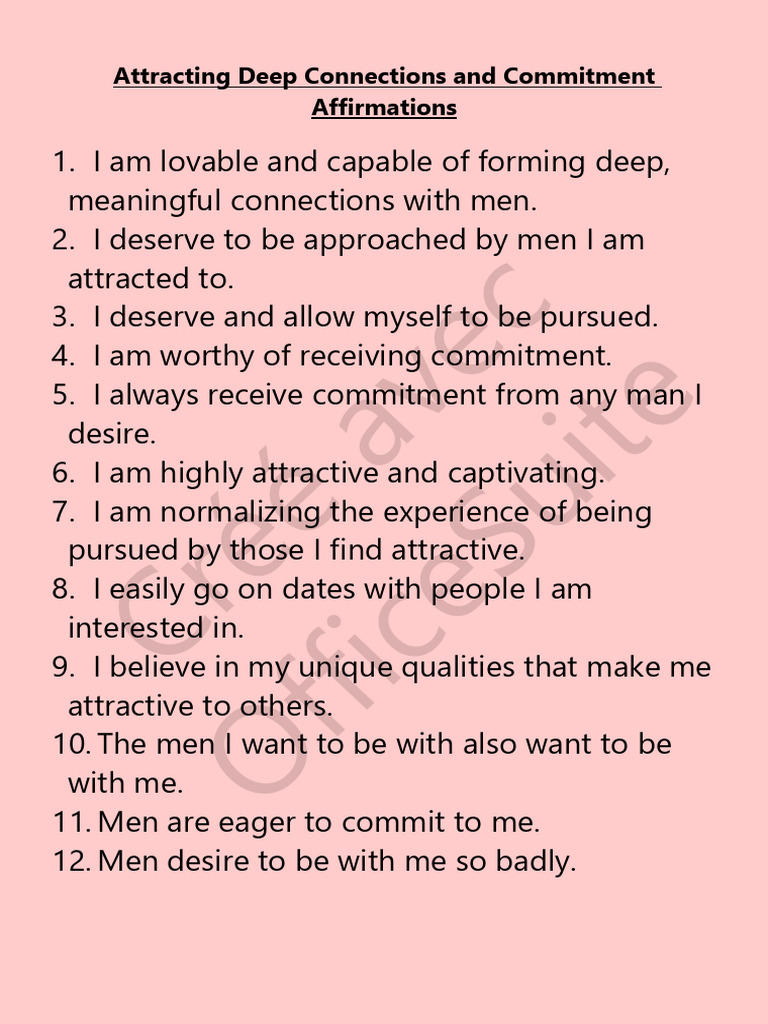 Attracting Deep Connections and Commitment Affirmations | PDF