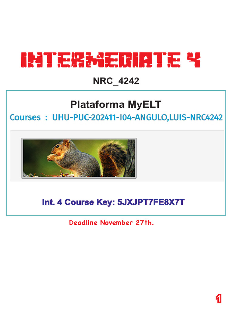 Intermediate 4 - Activities | PDF