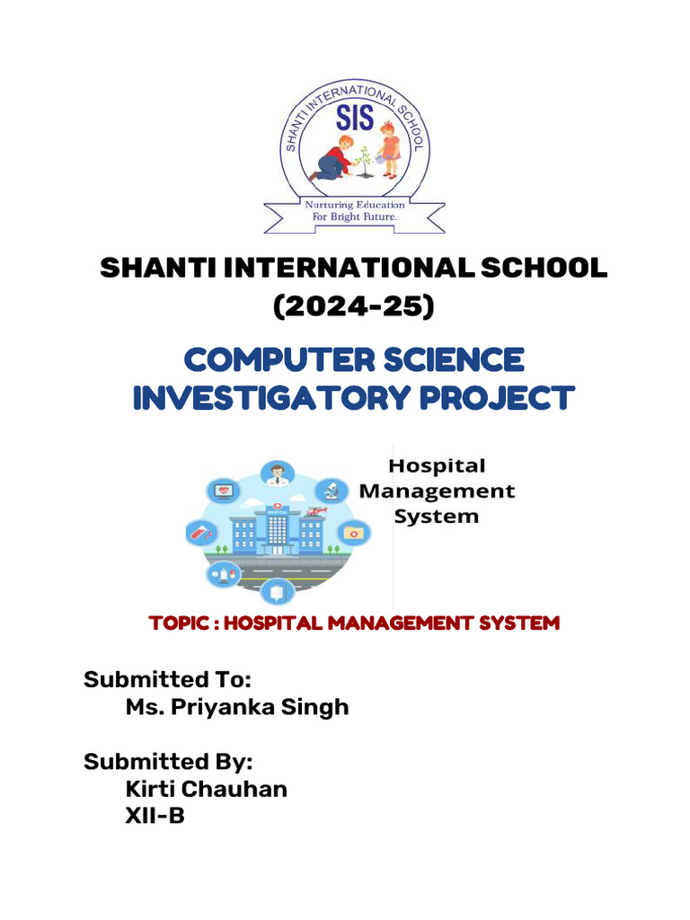 Cs Investigatory Project Pdf Software Patient 8611