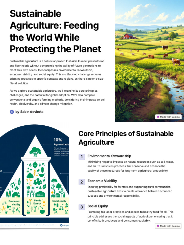 Sustainable Agriculture: Principles & Challenges | PDF | Organic ...