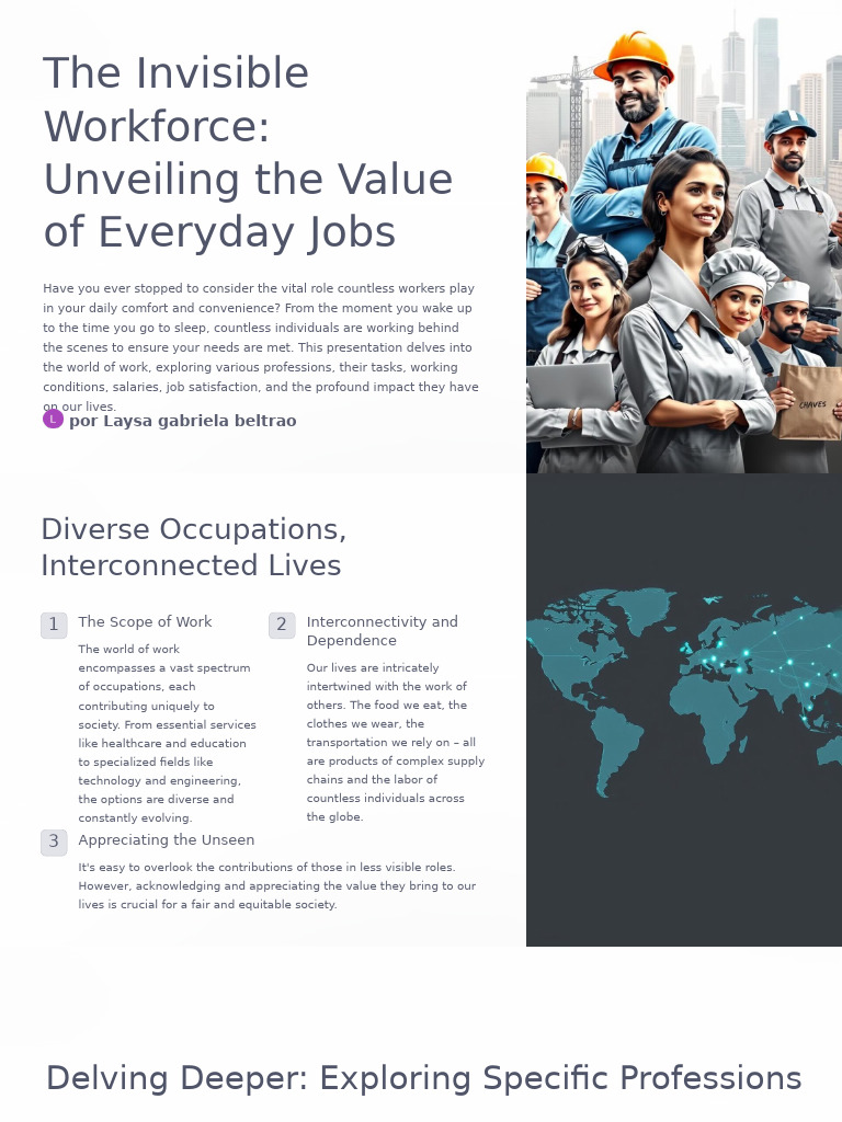 The Invisible Workforce Unveiling The Value of Everyday Jobs | PDF | Occupational Safety And ...