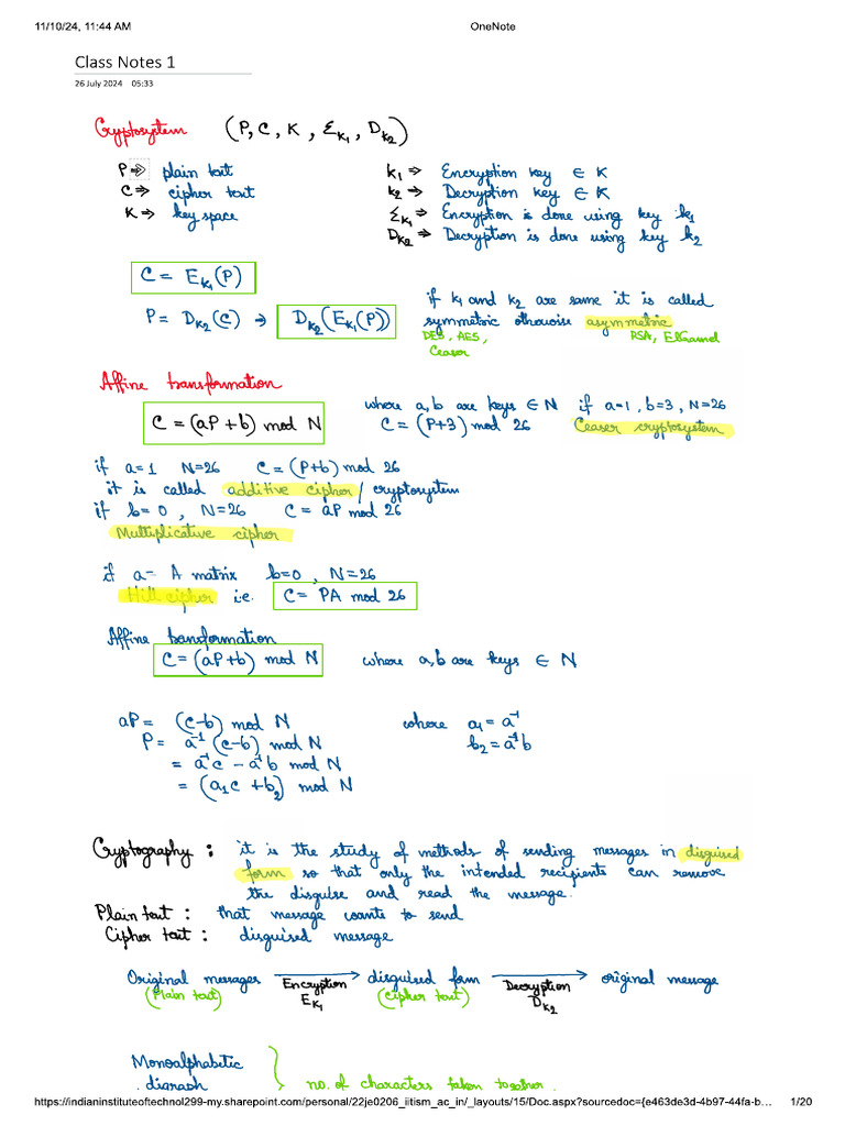 Cryptography 1 | PDF