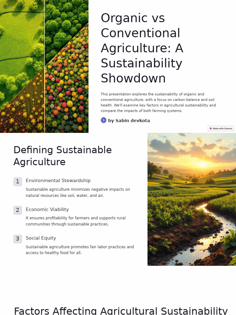 Organic Vs Conventional Agriculture A Sustainability Showdown | PDF ...
