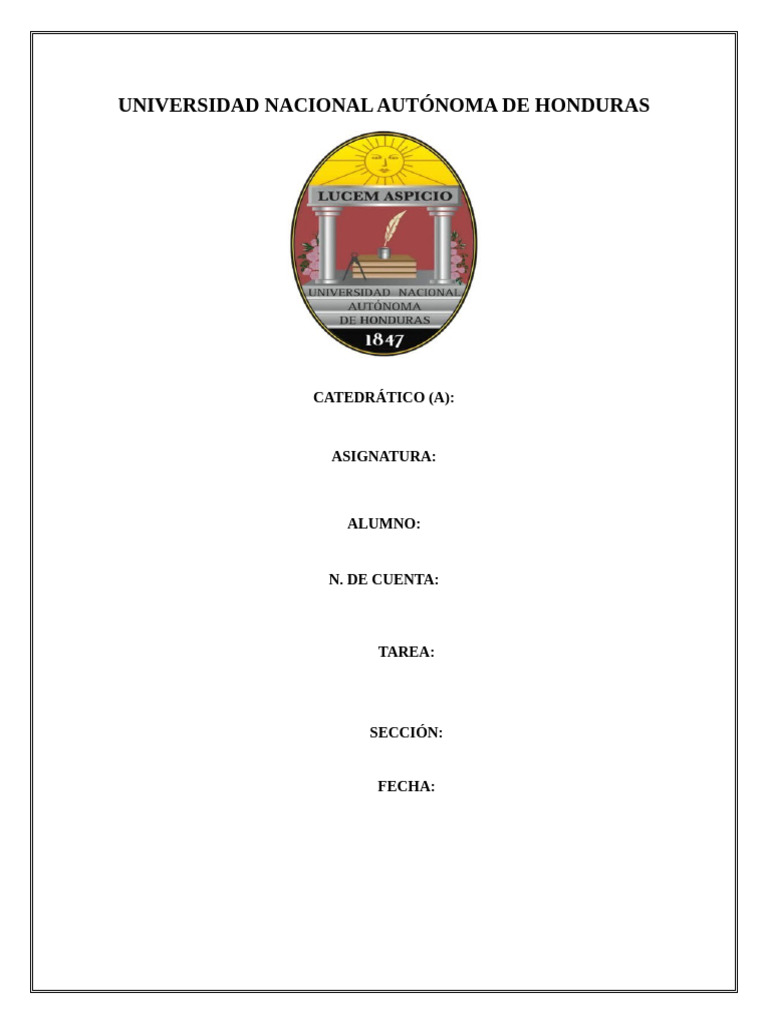 Portada de La Unah para Trabajos | PDF