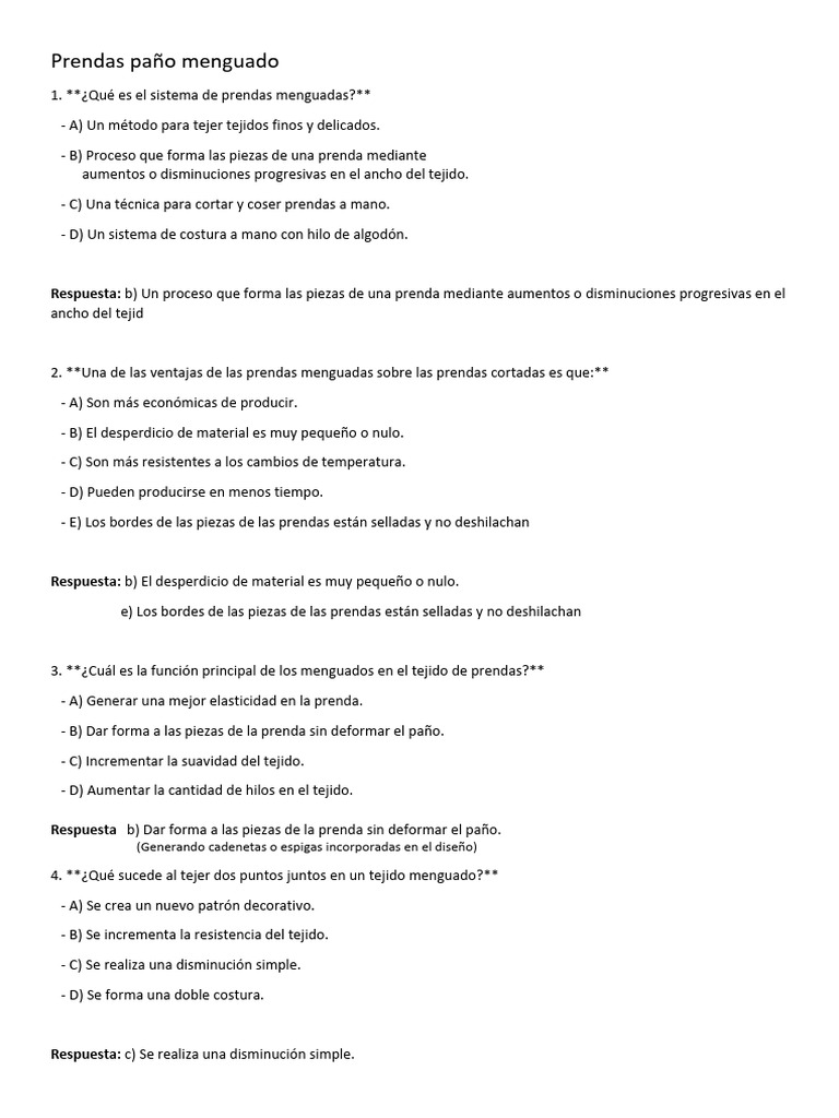 Prendas de Paño Menguado y Cortado | PDF | Textiles | Evaporación