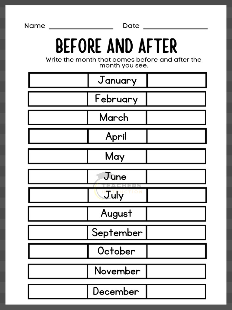 Months of The Year Worksheets | PDF