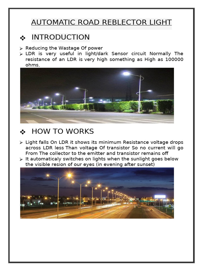 Automatic Road Reflector Light System | PDF
