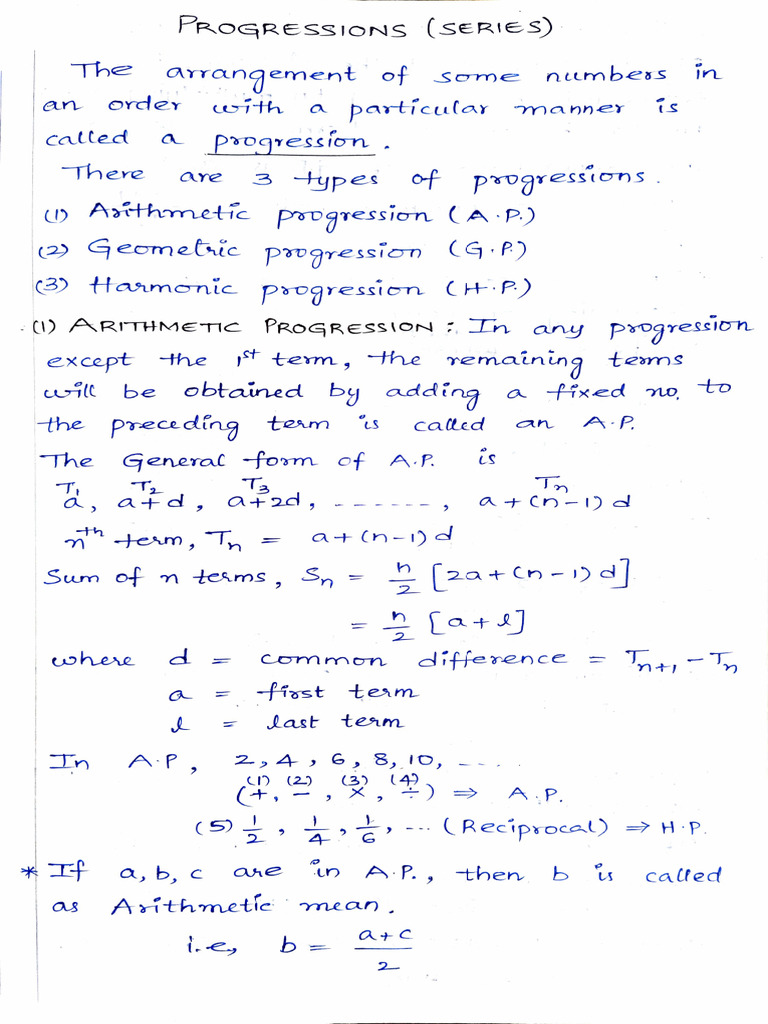 Series and Progressions | PDF