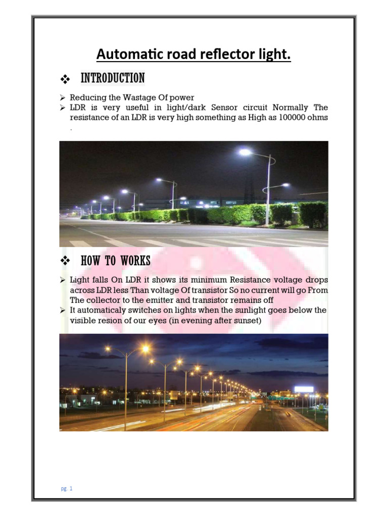 Automatic Road Reflector Light. | PDF | Mass Media | Electric Motor