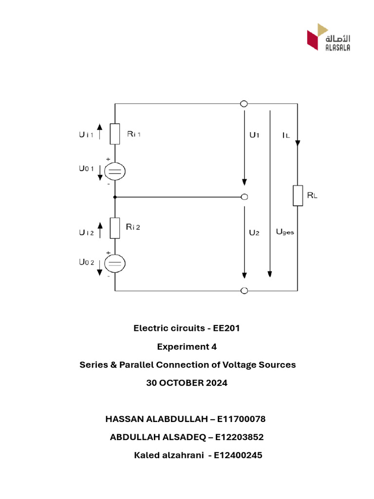 Lab 4 - Series & Parallel Connection of Voltage Sources | PDF | Series And Parallel Circuits ...