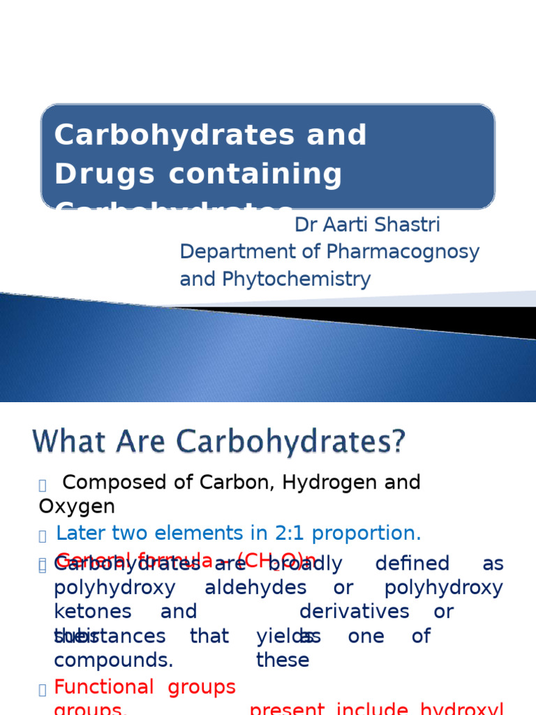 Unit 4 Carbohyderates | PDF | Carbohydrates | Renewable Fuels