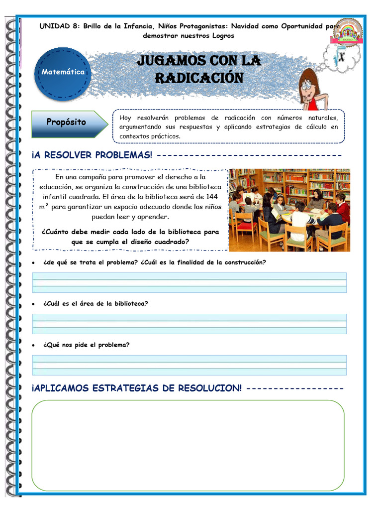 U8 FICHA D2 MAT Jugamos Con La Radicación - 912871035 MISS MONICA | PDF | Aprendizaje | Cognición