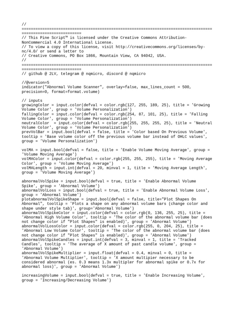 Abnormal Volume Scanner | PDF