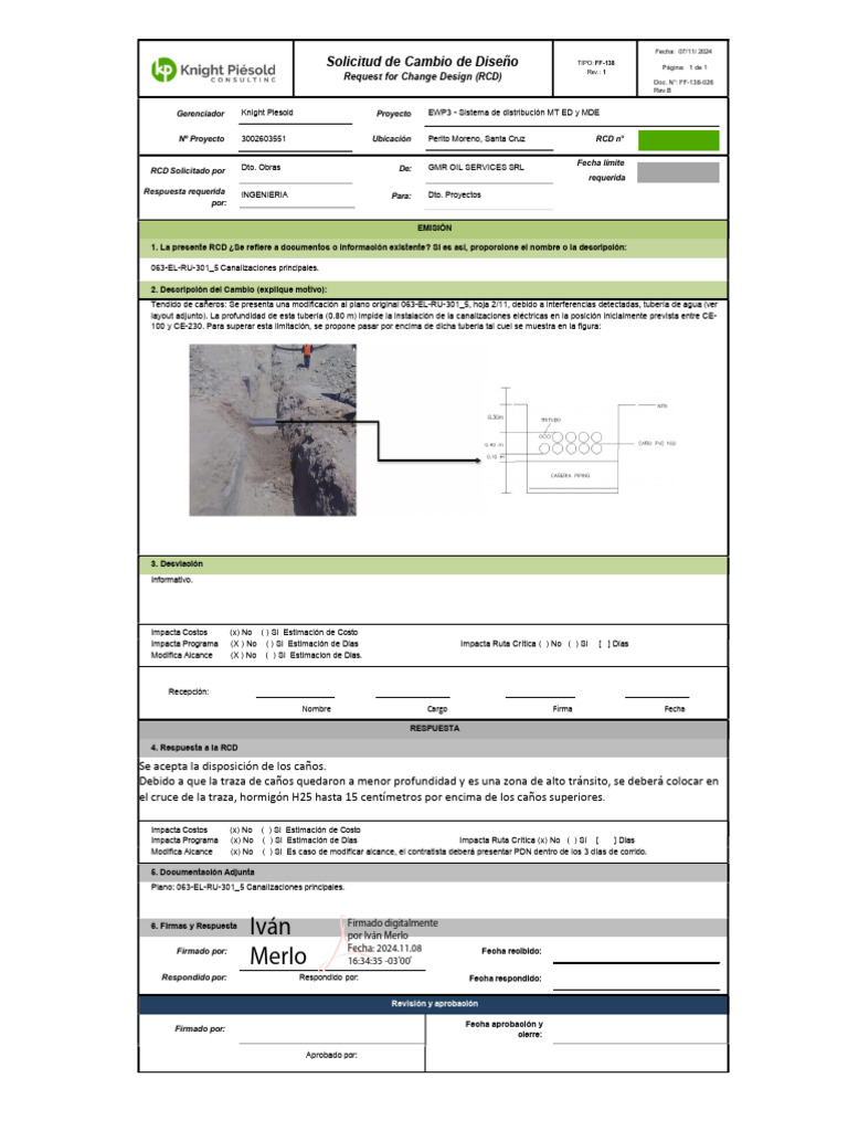 FF-138 RCD - 26 Tendido de Cañeros e Interferencias Entre Camaras CE-100. Rev.B | PDF