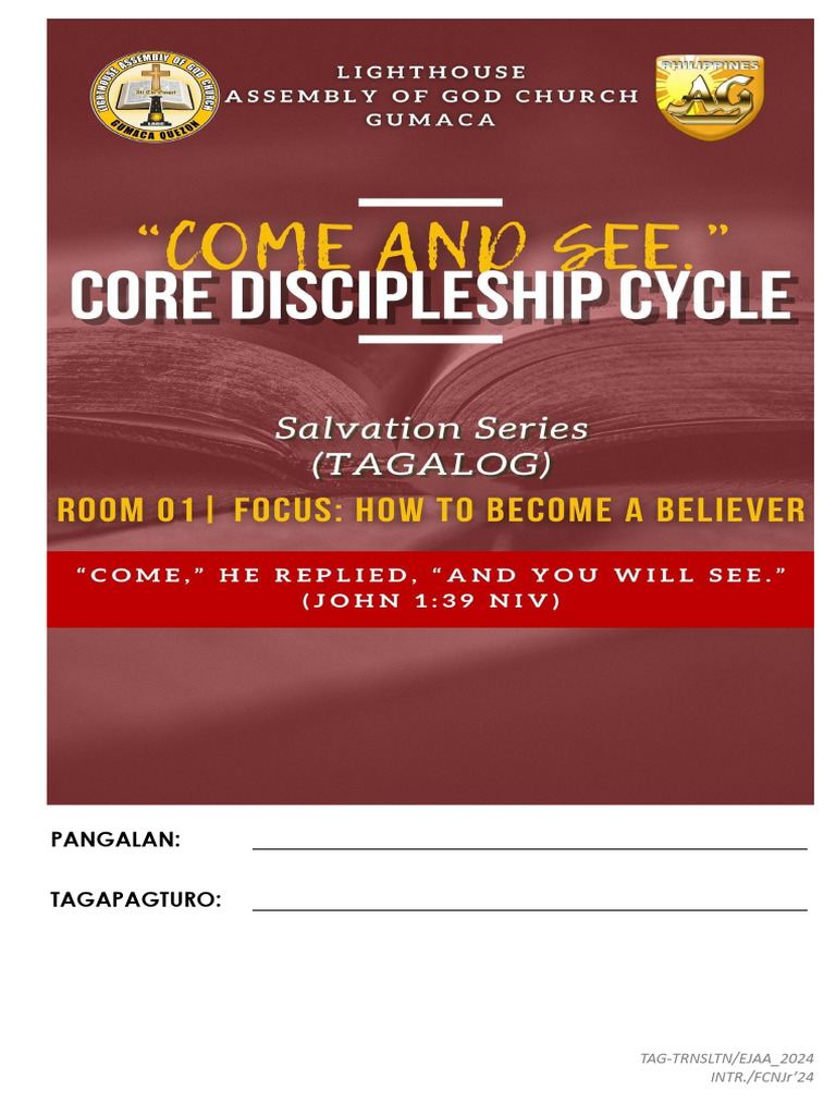 Core Discipleship Room 1 - Come and See - Salvation Series | PDF