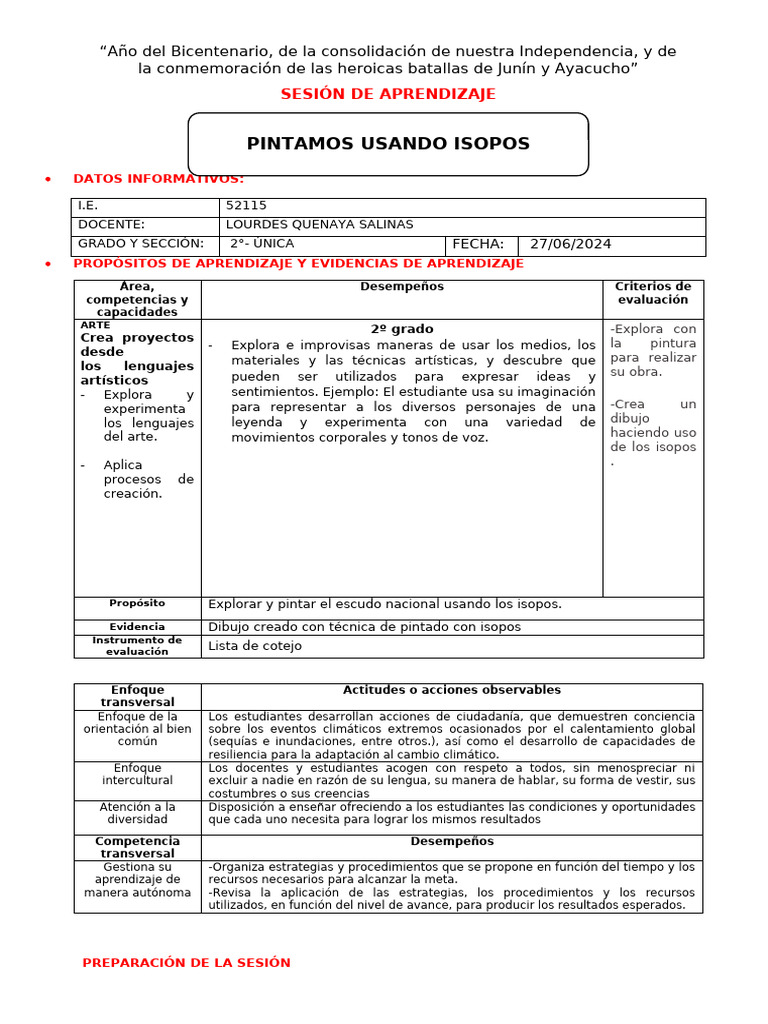 U4 S2 Sesion D5 Arte Pintamos Usando Isopos | PDF | Evaluación ... U4 S2 Sesion D5 Arte Pintamos Usando Isopos | PDF | Evaluación ...
