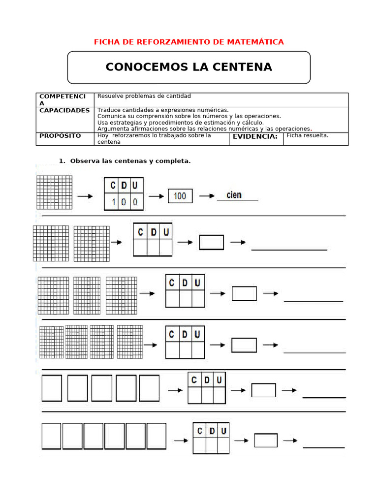 S2 Ref 7 Mat Conocemos La Centena | PDF
