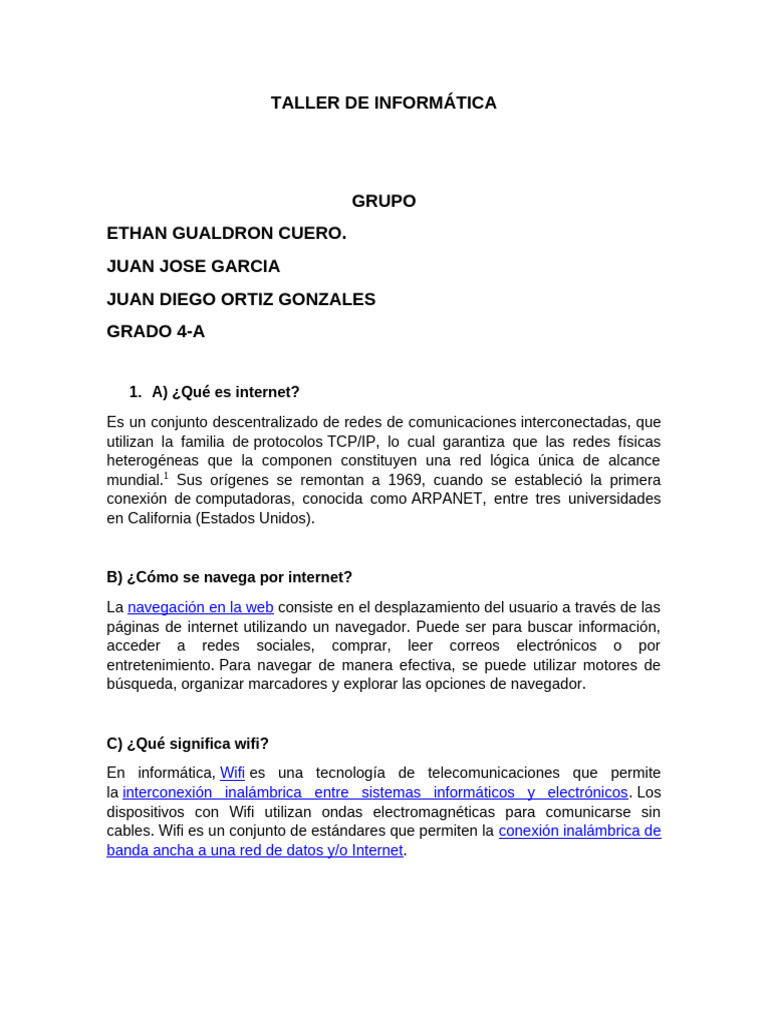 Taller Informatica | PDF