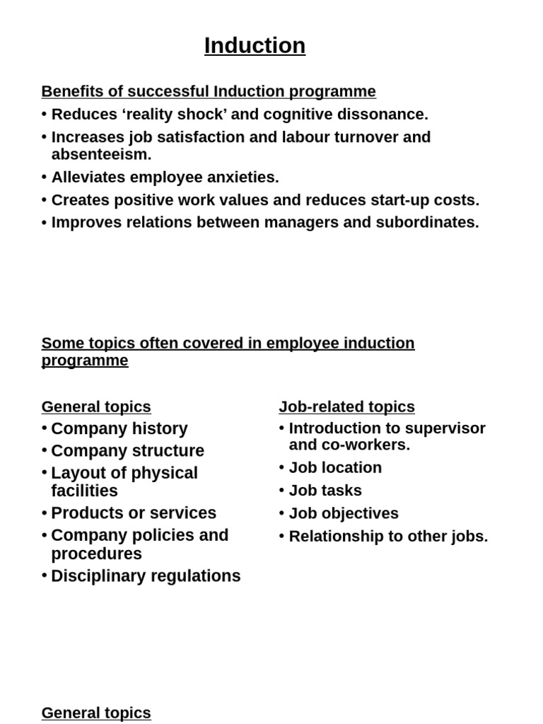 Induction | PDF | Employment | Job Satisfaction