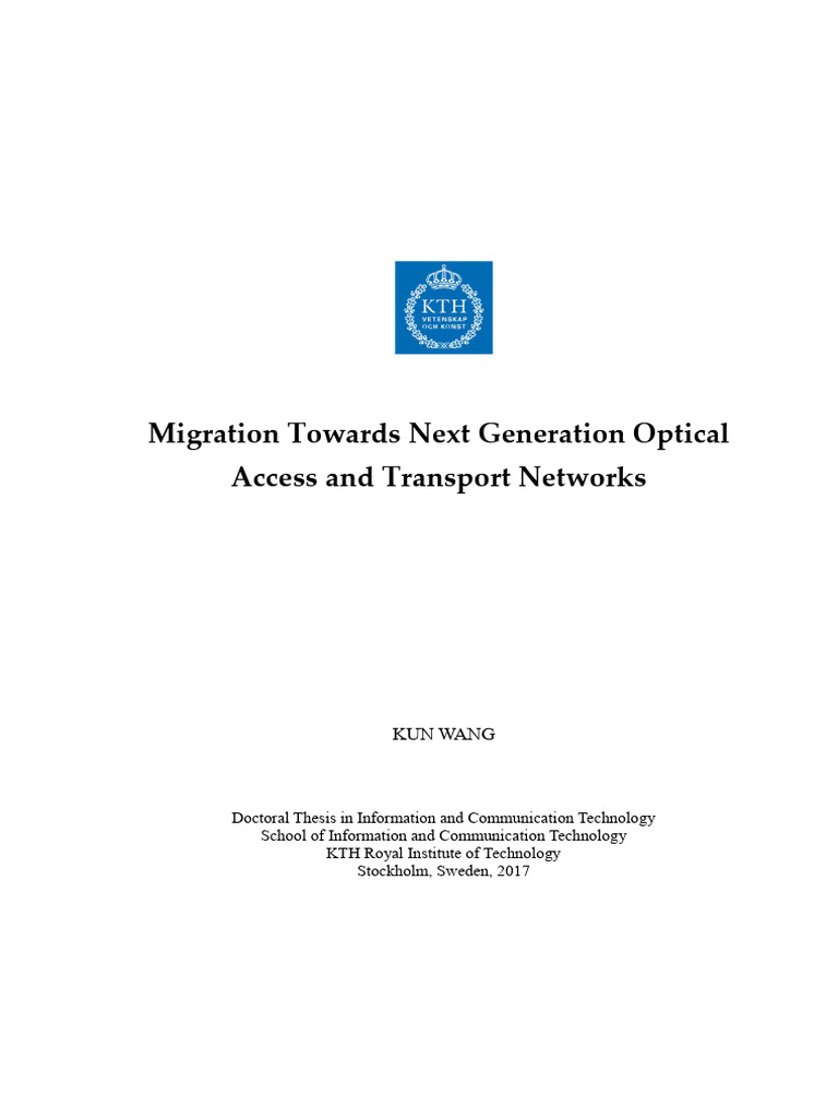 Migration Towards Next Generation Optical Access | PDF | Fiber To The X | Computer Network