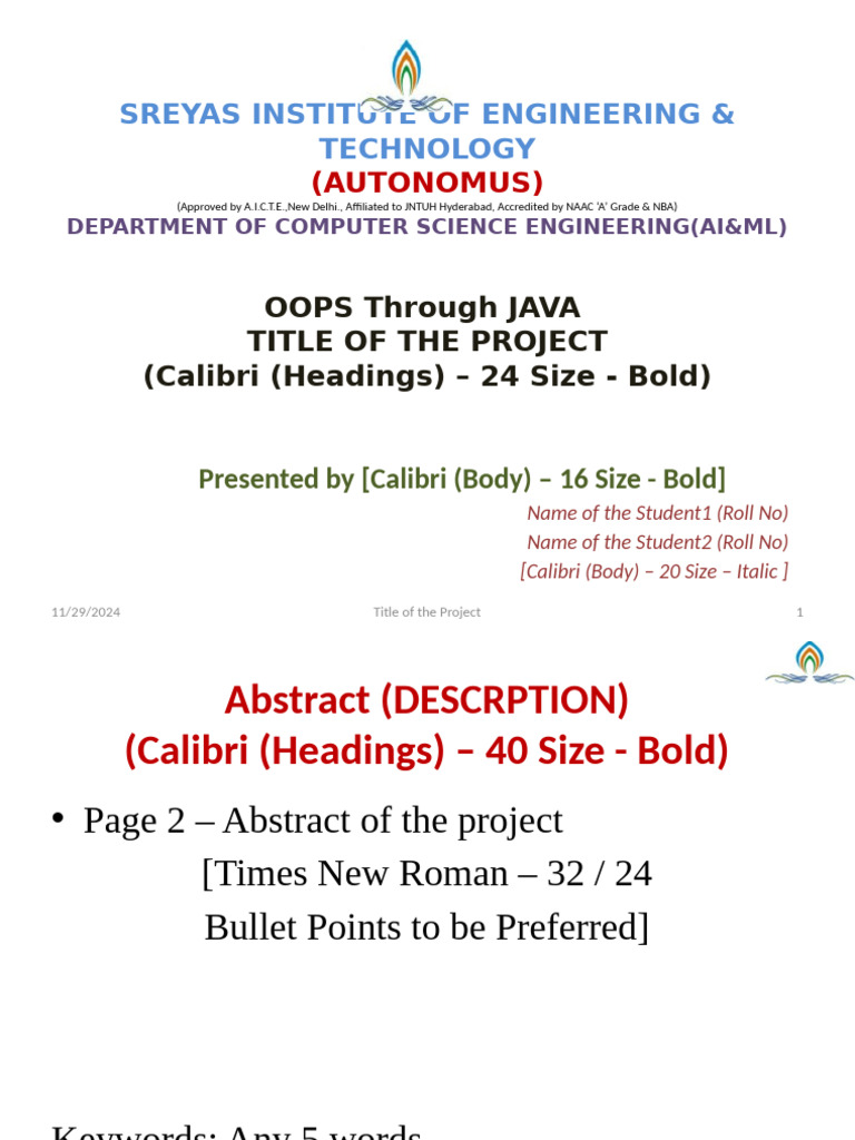 Java Lab Project PPT Template | PDF