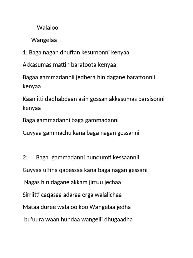 Wangelaaaaa Walalo | PDF