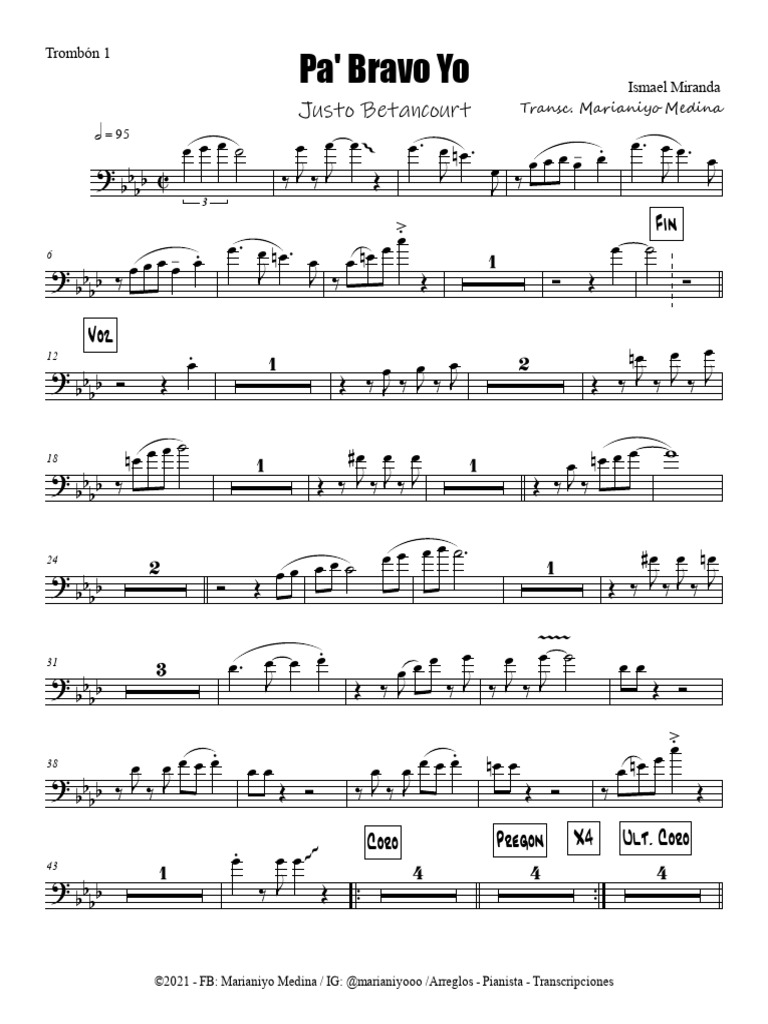 Pa' Bravo Yo - TrombÃ N 1 | PDF
